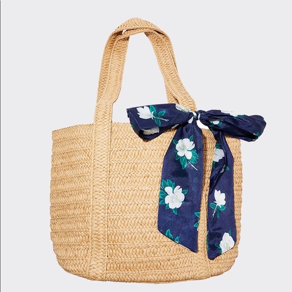 Draper James | Bags | Draper James Woven Straw Tote Bag With Floral ...